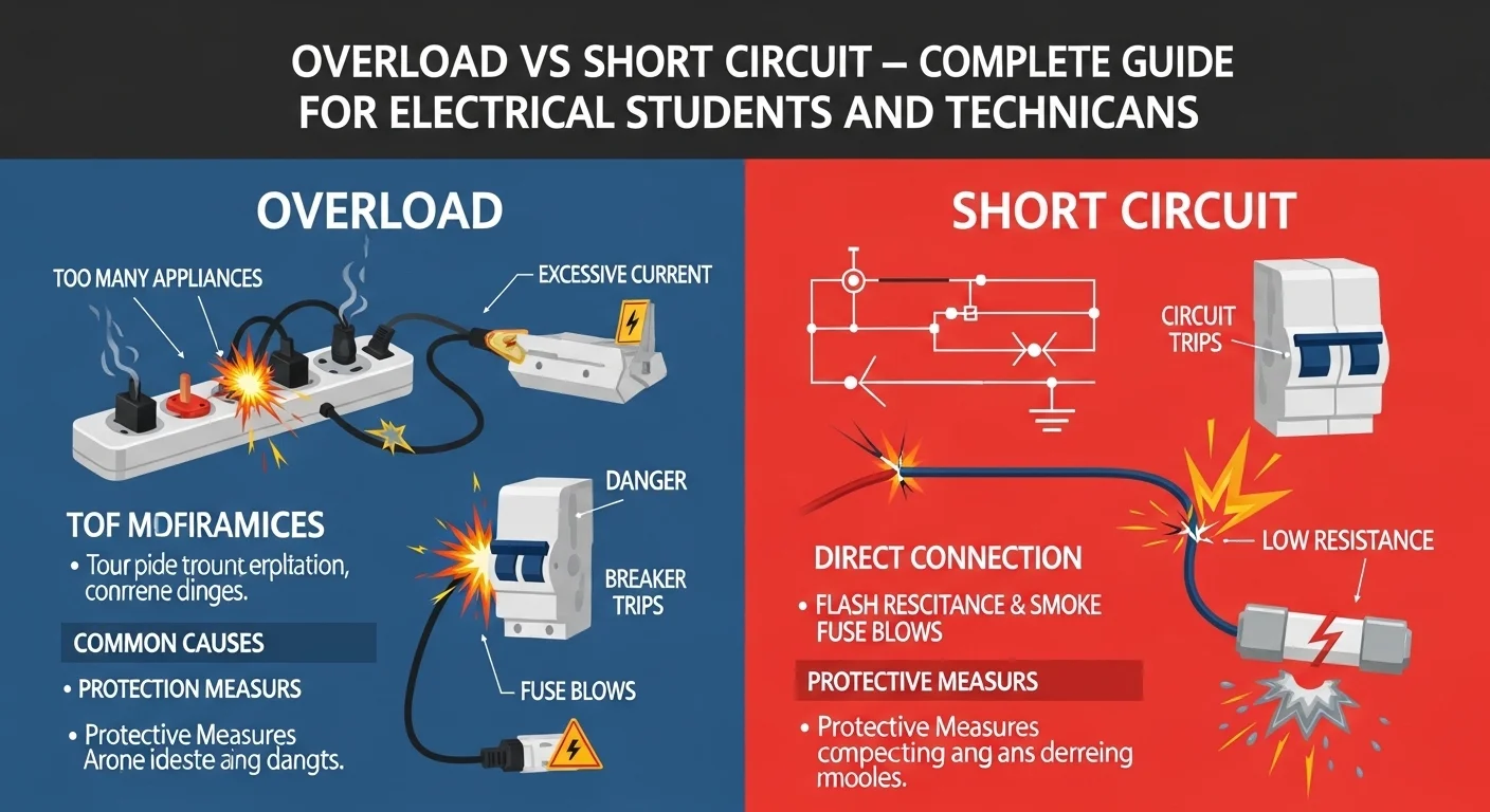 Overload vs Short Circuit – Complete Guide for Electrical Students and ...